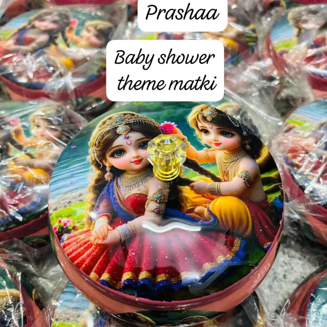 Cute Krishna Handcrafted Pichwai Matki - Prashaa Return Gifts